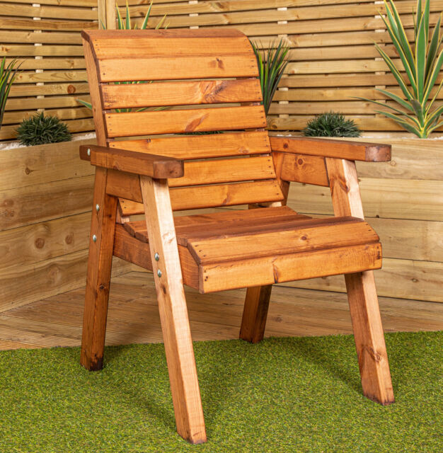 Charles Taylor Hand Made Chunky Rustic Wooden Garden Chair Furniture by ...