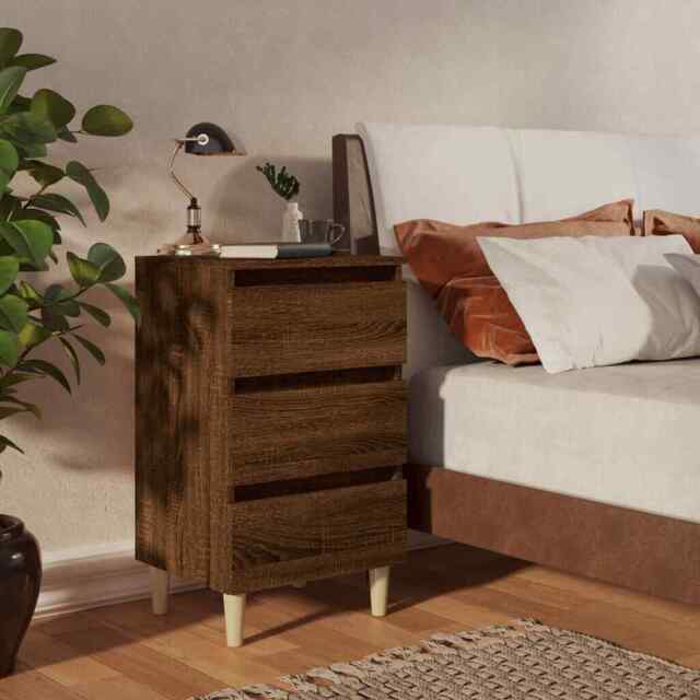 1/2x Bed Cabinets & Wood Legs Nightstand Side Table Set Multi Colours ...