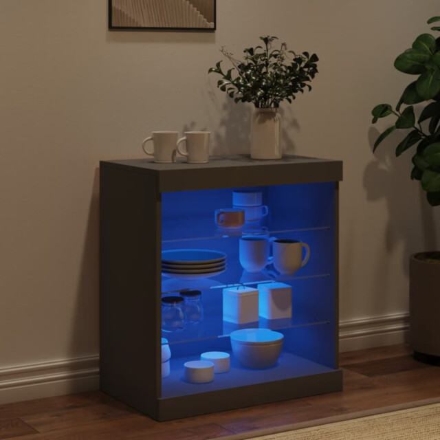 Led Sideboard Cabinet Home Storage Cupboard Buffet With Rgb Led Lights ...