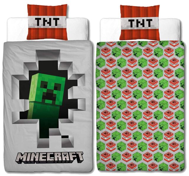 Minecraft Dynamite Single Duvet Cover Creeper Tnt Design Official by ...