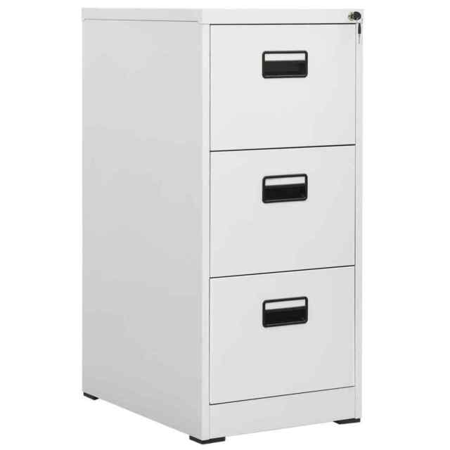 File Cabinet With 3 Drawers Grey 102.5 Cm Steelblw Tpg by eBay ...