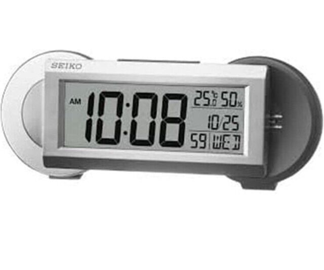 Seiko Silver Plastic Digital Alarm Clock With Alarm Thermometer - by ...