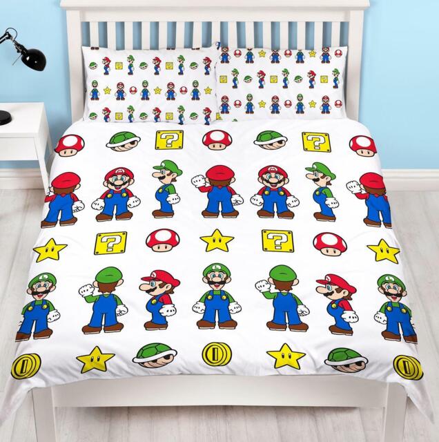 Super Mario Stack Double Duvet Cover Reversible Bedding Set Luigi by eBay | ufurnish.com