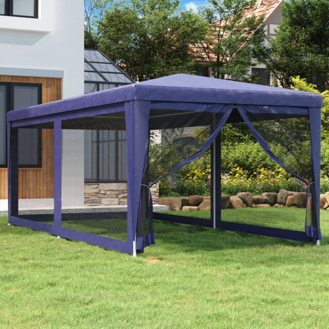 Party Tent With 6 Mesh Sidewalls Blue 3x6 M Hdpe by eBay | ufurnish.com