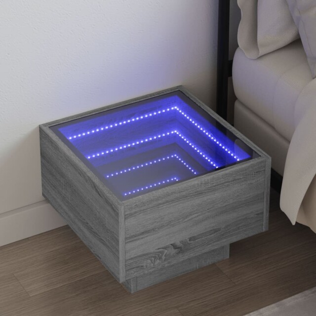 Bedside Table With Infinity Led Nightstand Bed Table Bedside Cabinet by eBay | ufurnish.com