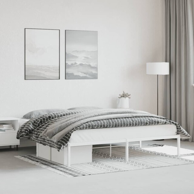 Modern Metal White Super King Size 180cm Bed Frame With Under Storage ...