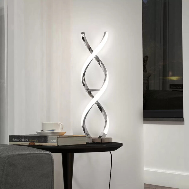 Artika Swirl Led Table Lamp – Sleek Chrome Finish, Built-in Led, by ...
