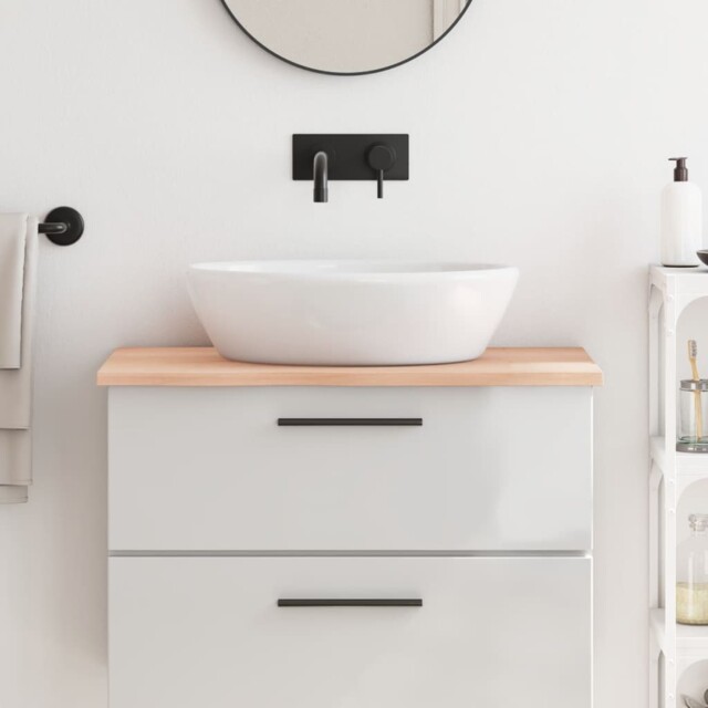 Bathroom Countertop Vanity Top Wash Basin Worktop Treated Solid Wood by ...