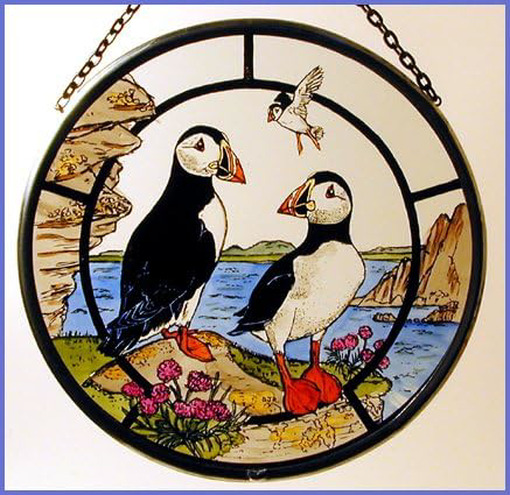 Decorative Hand Printed Stained Glass Window Sun Catcher/roundel In A ...
