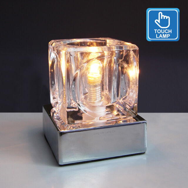 Dimmable Touch Table Light Glass Ice Cube Bedside Study Office Dimmer ...