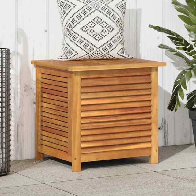 Garden Storage Box With Louver Outdoor Storage Box Solid Wood Acacia by ...