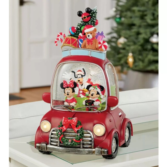 Disney 14” Holiday Water Spinning Car Glitter Led Light Up Christmas by ...