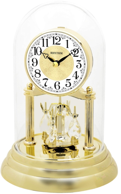 Rhythm Gold Anniversary Silent Clock - Rotating Pendulum - Easy-read by ...