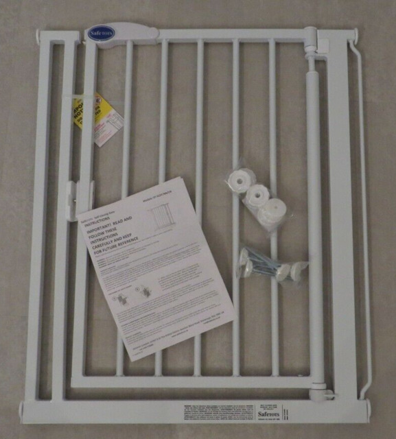 Safetots Pressure Fit Self Closing Stair Gate 68.5 - 75cm White Auto by ...