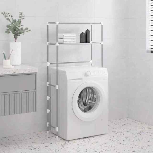 2-tier Storage Rack Over Washing Machine Grey 69x28x143 Cm Iron Vidaxl ...
