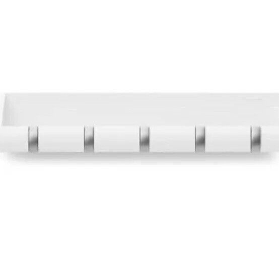 Umbra White Cubby Organiser Storage 5 Wall Mount Coat Hooks Caddy by ...