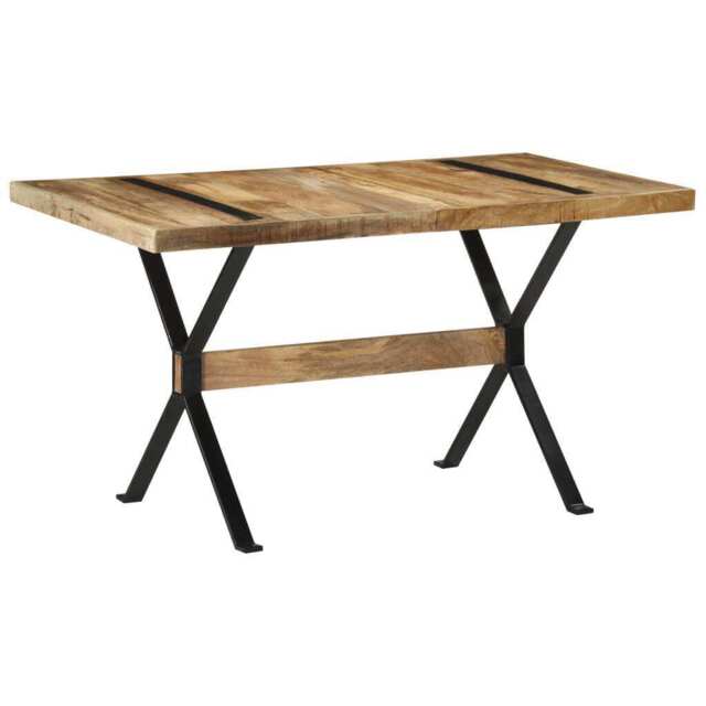 Vidaxl Dining Table 140x70x76 Cm Rough Mango Wood by eBay | ufurnish.com