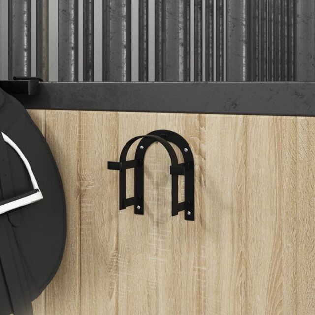 Vidaxl Bridle Rack Wall Mounted Black Iron by eBay | ufurnish.com
