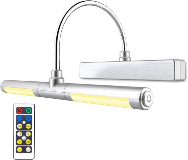 "Wireless Led Picture Light 13"" With Remote, Dimmable Art Display Lamp ...