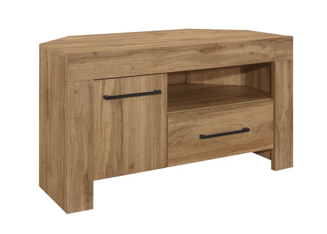 Compton Oak Effect 1 Door 1 Drawer Corner Tv Unit Stand Cabinet by eBay ...