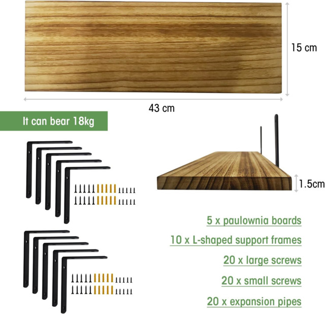 Mardili Shelves Wood Wall Mounted Shelf, Rustic Shelves Set Of 5light ...