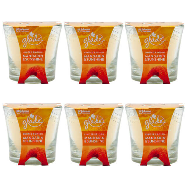 Glade Scented Candle Mandarin & Sunshine 6 X 129g Smells Like Mandarin ...
