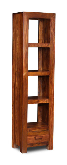 Solid Sheesham Wood Cube Slim Jim Bookcase Indian Furniture by eBay ...