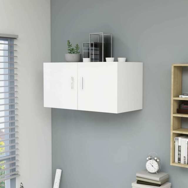 Floating Wall Mounted Cabinet Mdf Bathroom Wall Shelf Unit 2 Door by ...
