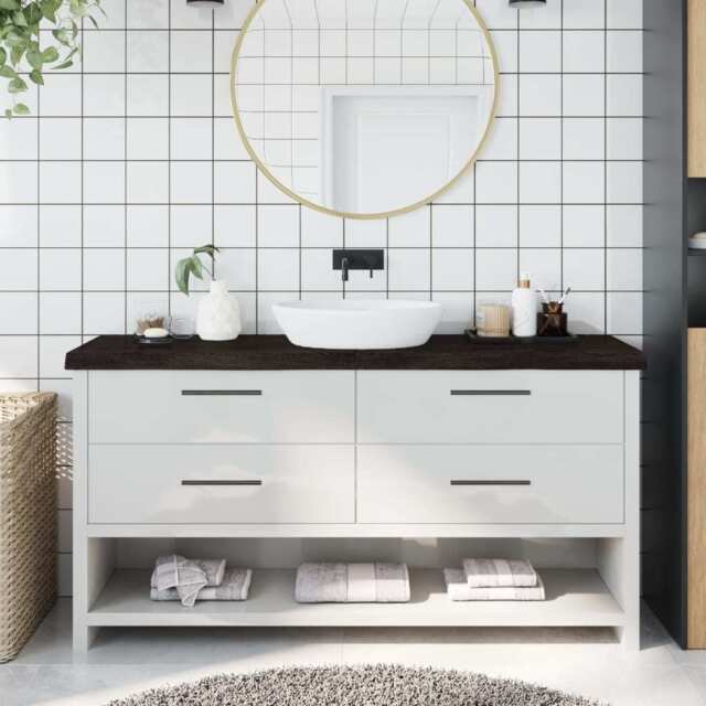 Bathroom Countertop Vanity Top Wash Basin Worktop Treated Solid Wood by ...
