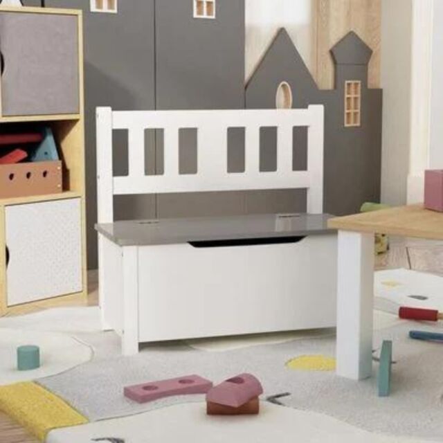 2 In1 Kids Wooden Toy Storage Box Bench Seat Bedroom Playroom Storage ...