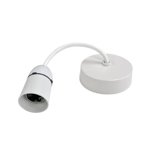 White Ceiling Pendant Light Fitting 6 Inch Bayonet Long Skirt Lamp by ...