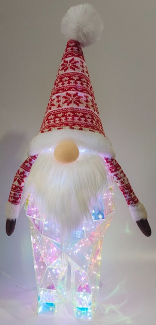 Dream Gonk Christmas Decoration 100 White Led Light Standing Santa by ...