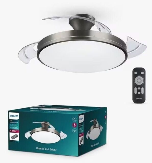 Philips Bliss Led Ceiling Fan Adjustable Light In White Modern Bedroom ...