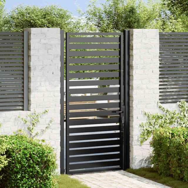 Black Aluminium Garden Gate 100x231 Cm Lockable Durable Outdoor by eBay ...