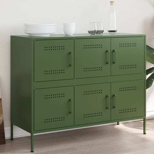 Sideboard Olive Green 100.5x39x79 Cm Cold-rolled Steel Vidaxl by eBay ...
