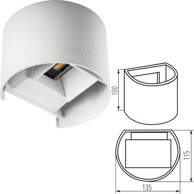 Kanlux Reka Ip54 Led Up Down Wall Light Fixture Cube Sconce Lamp 7w by ...