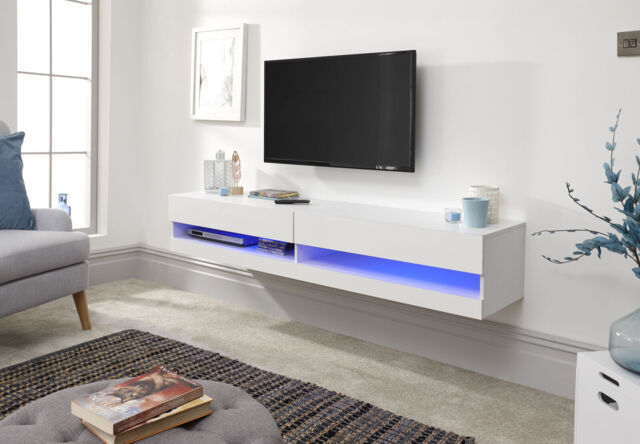 Galicia 150cm Wall Tv Unit Led Floating Console Tv Stand Storage by ...
