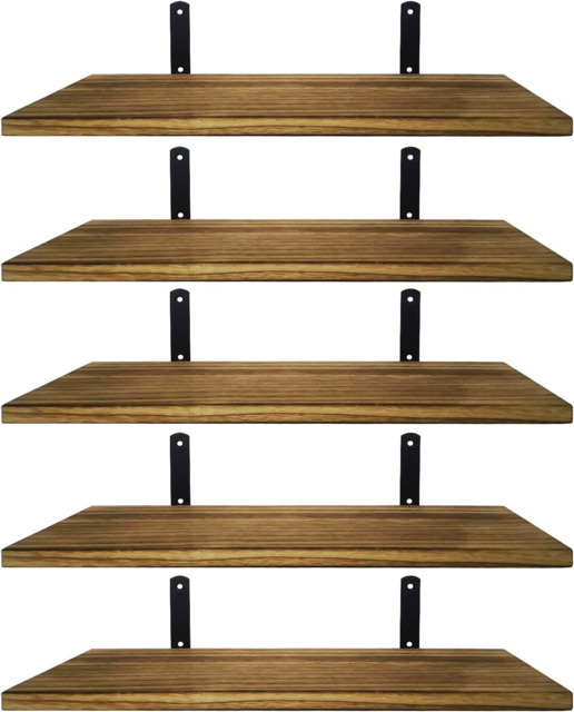 Mardili Shelves Wood Wall Mounted Shelf, Rustic Shelves Set Of 5light ...