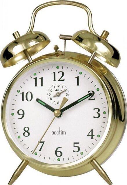 Acctim Saxon Bell Traditional Keywound Large Double Bell Alarm Clock by ...