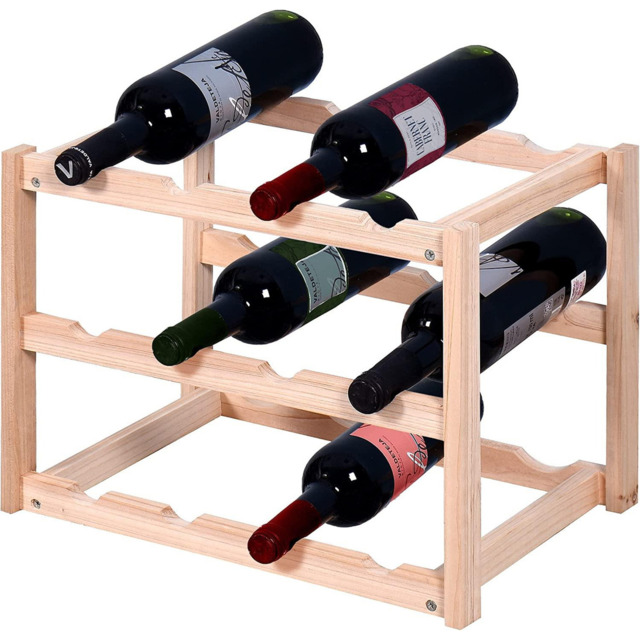 Knight Natural Colour 3 Tier Wooden Wine Rack by eBay | ufurnish.com