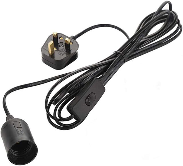 4m Plug In Pendant Light Fitting, Sunnylinn E27 Ceiling Lamp Holder by ...