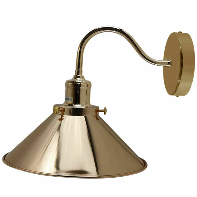 Retro Industrial Swan Neck Wall Light Indoor Sconce Metal Cone Shape by ...