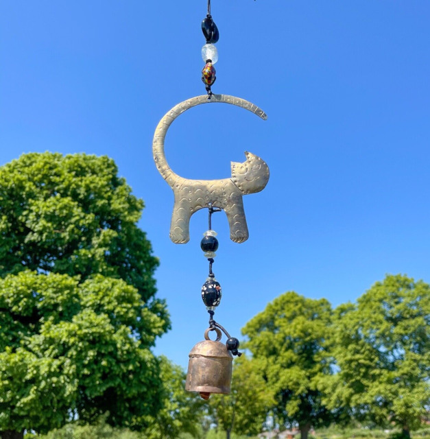 Cat Iron Wind Chime With Multicoloured Glass Beads by eBay | ufurnish.com