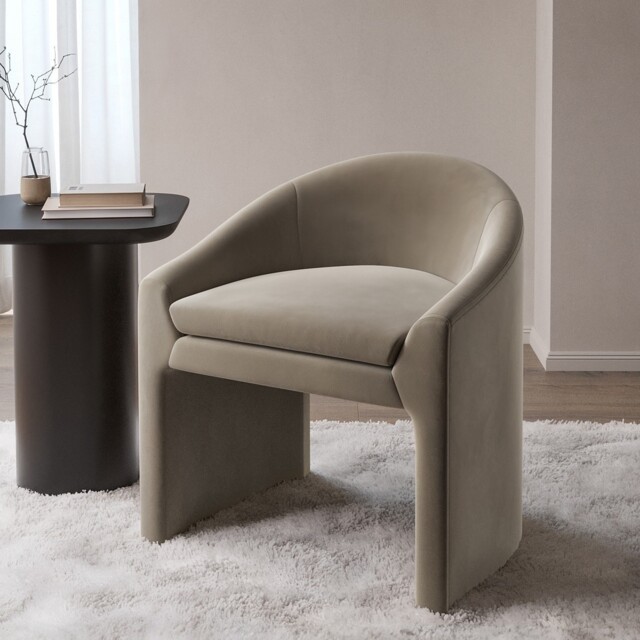 Upholstered Mink Velvet Curved Dressing Table Chair - Kelsey by eBay ...