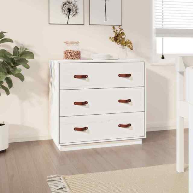 Sideboard White 80x40x75 Cm Solid Wood Pine Vidaxl by eBay | ufurnish.com