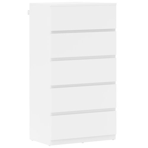 Homcom Bedroom Chest Of Drawers, 5 Drawers Dresser, Drawer Unit, White ...