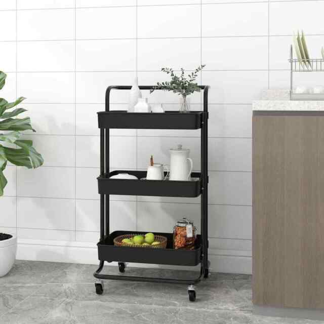 3-tier Kitchen Trolley Iron And Abs Serving Cart Trolley Multi Colours ...