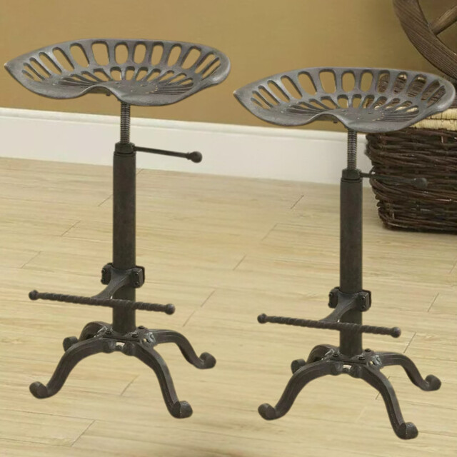 Traditional Stool Cast Iron Set Of 4 Breakfast Bar Kitchen Tractor by ...