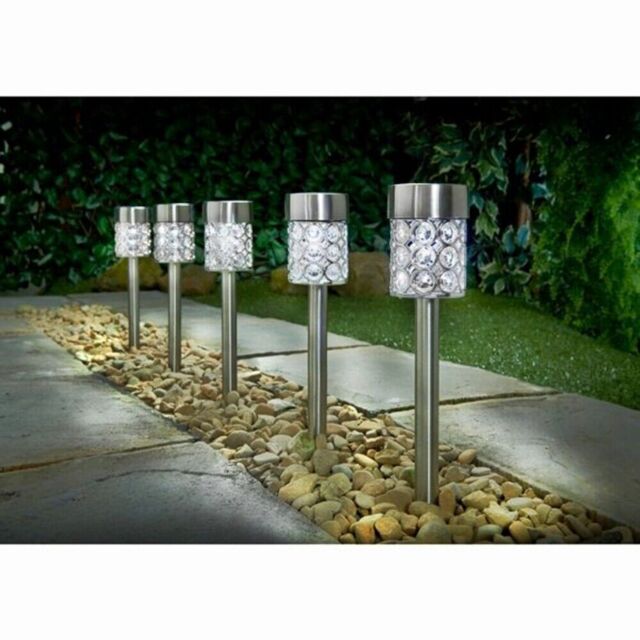 Dallas Solar Light Stainless Steel Posts Bright White Led Garden Decor ...