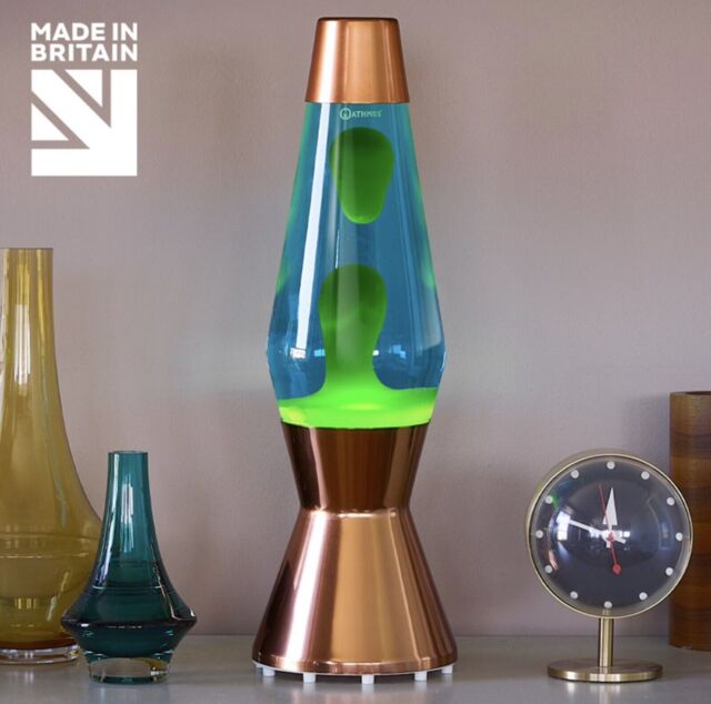 Mathmos Heritage Astro Lava Lamp Copper Finish Green Wax In Blue by ...